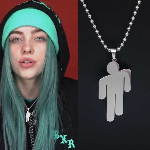 Billie Eilish Pendant Necklace Round Strand Chain Stainless Steel ...