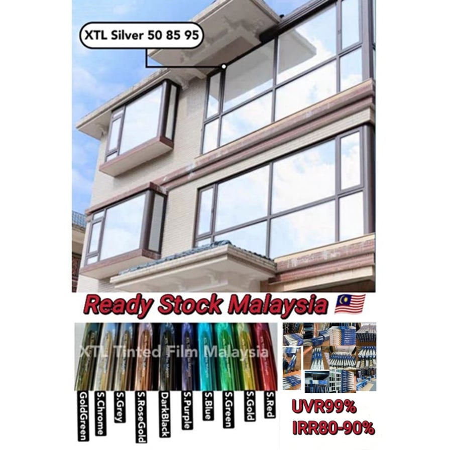 ×NO COD TQ× Tinted Silver VLT 50 15 5 Tinted Rumah/House Window Film ...
