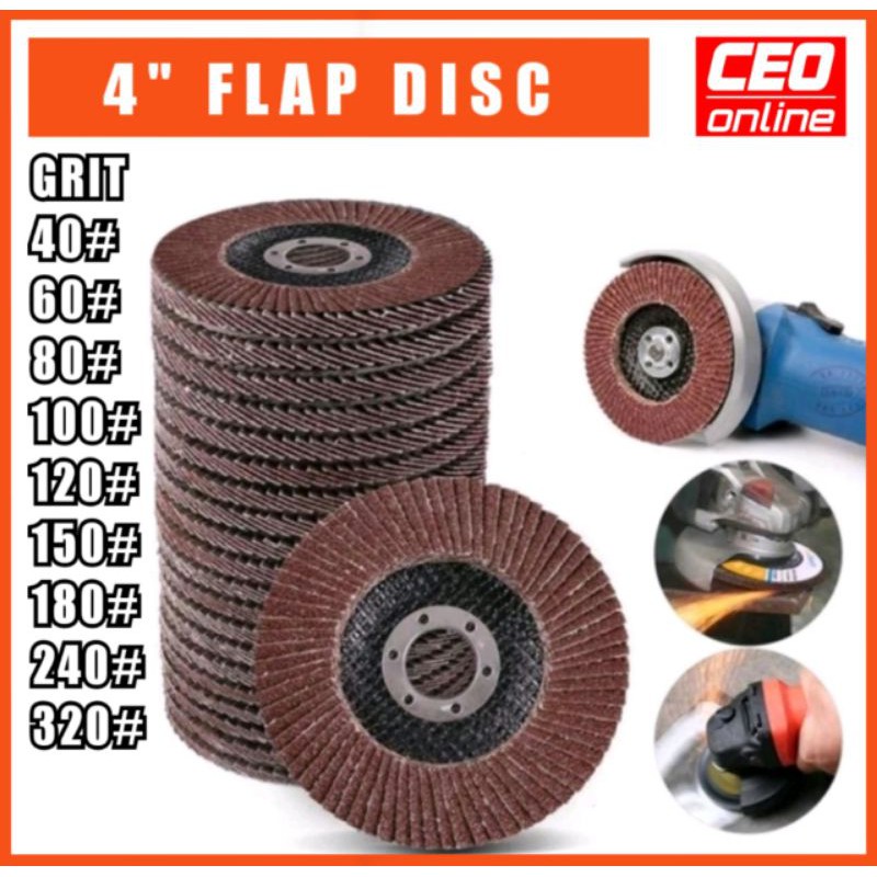 CEO 🇲🇾 Flap Disc Sand Paper Flap Disc 4" Abrasive Flap Disc Steel ...