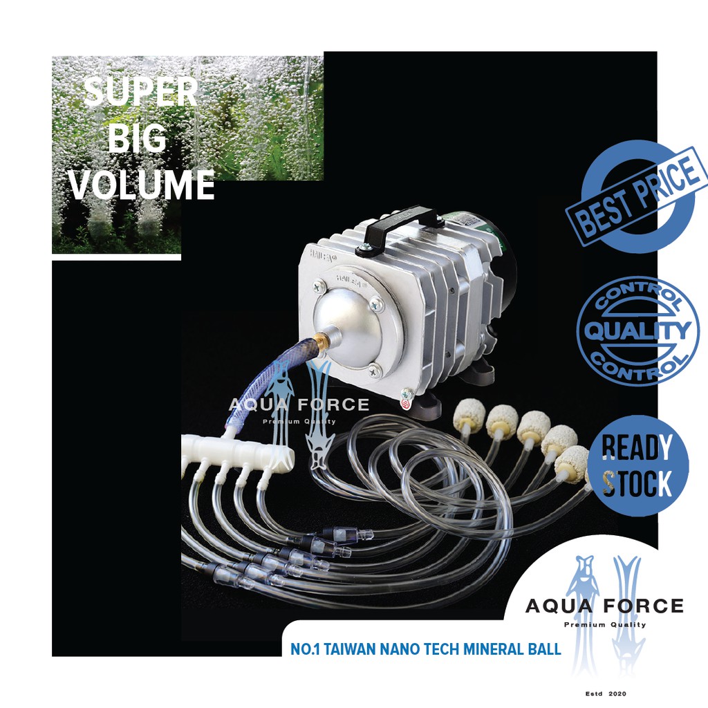 HAILEA ACO-318 ELECTRO MAGNETIC AIR COMPRESSOR FISH TANK OXYGEN AIR ...