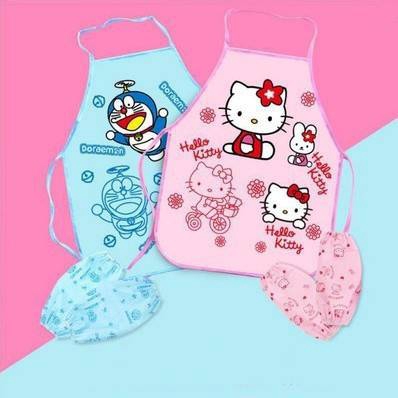 [Malaysia Stock] Cute Waterproof Children Kids Apron For Art Kitchen ...