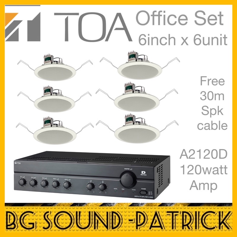Toa Office Set CEILING 6Inch 6Watt With A2120D amplifiers | Shopee Malaysia