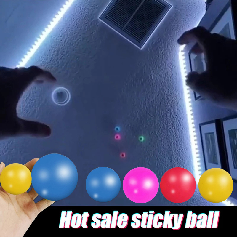 Stick Wall Ball Stress Relief Toys Sticky Squash Ball Globbles ...