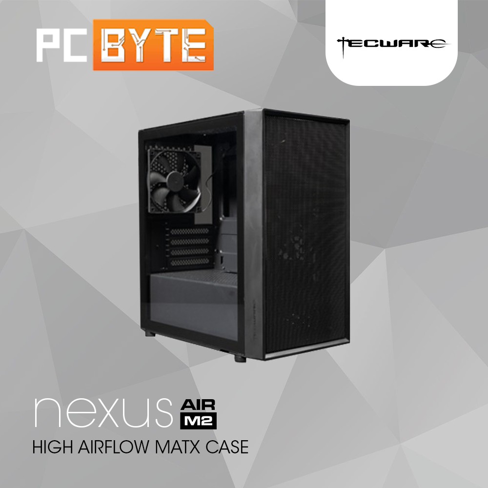 Tecware Nexus Air M2 Compact Micro-ATX Air Flow Case - Black/White ...