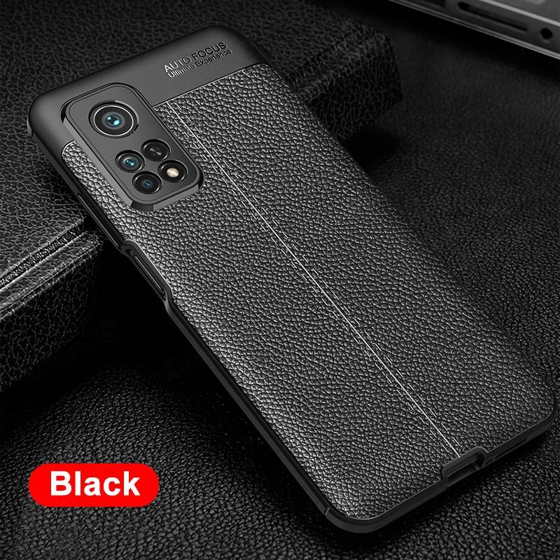 Xiaomi Mi 10T Pro Case Soft Silicone TPU Litchi Striae Phone Case Cover ...