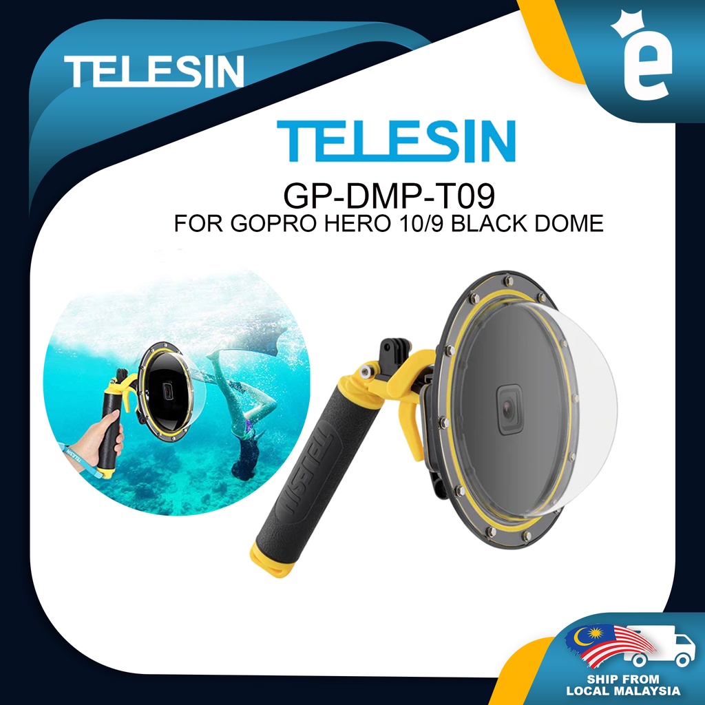 Telesin GoPro hero 10 Hero 9 Black Dome Port 6" Underwater With Pistol ...