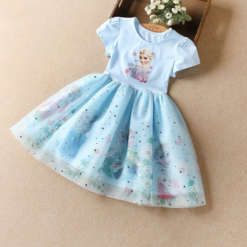 Frozen Princess Elsa Dress for Kids丨Baju Budak Perempuan 女童爱莎公主裙 ...