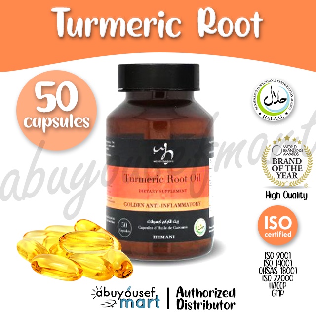 50 pcs Turmeric Root Oil (Minyak Kunyit Asli) Hemani Dietary Supplement ...