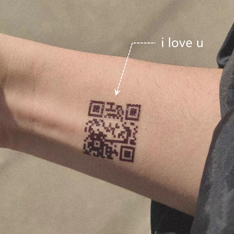 【MEET Magic Tattoo】QR Code Tattoo Sticker "I Love You" "I'm Sorry ...