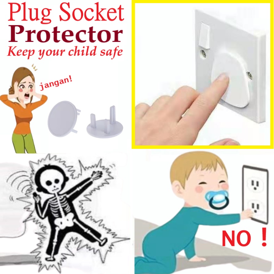 Penutup Plug Socket Cover Childproof Outlet Plug Covers Anti-Shock 3 ...