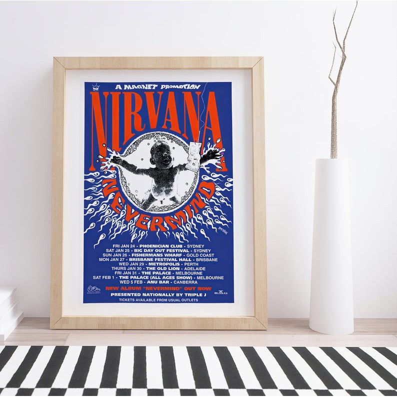💥READY STOCK💥Nirvana, Nevermind Concert Retro Poster Rock band ...