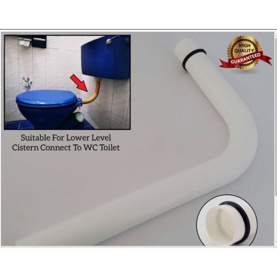 NKS Toilet Bathroom L Bend Pipe For Lower Level Toilet Flush Cistern ...