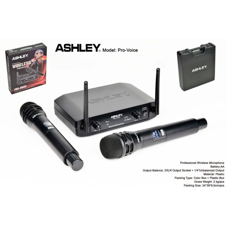 Original Best WIRELESS ASHLEY PRO VOICE Contents 2 MIC BLACK Digital free Coffee | Shopee Malaysia