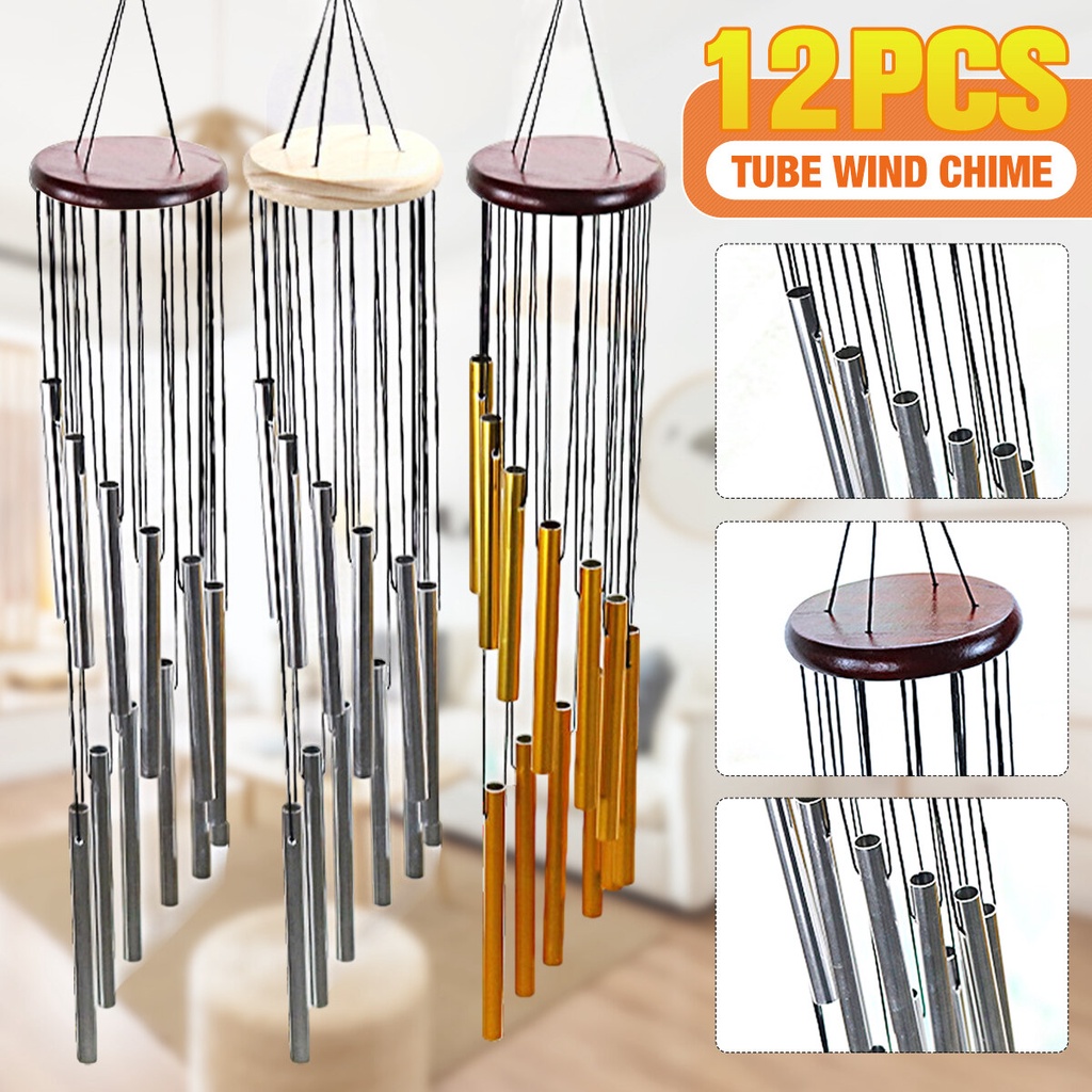 3 Types Wood Metal Bells Outdoor Garden Yard Hanging Charm Windchime ...