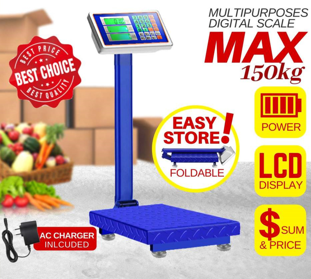 HIGH ELECTRONIC 150kg PRECISION / 300kg Weight Price Platform Scale Rechargeable Box Detector ...