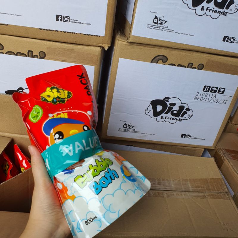 Didi & Friends Refill Twin Pack 600ml x 2 Value Bubble Bath Mango ...