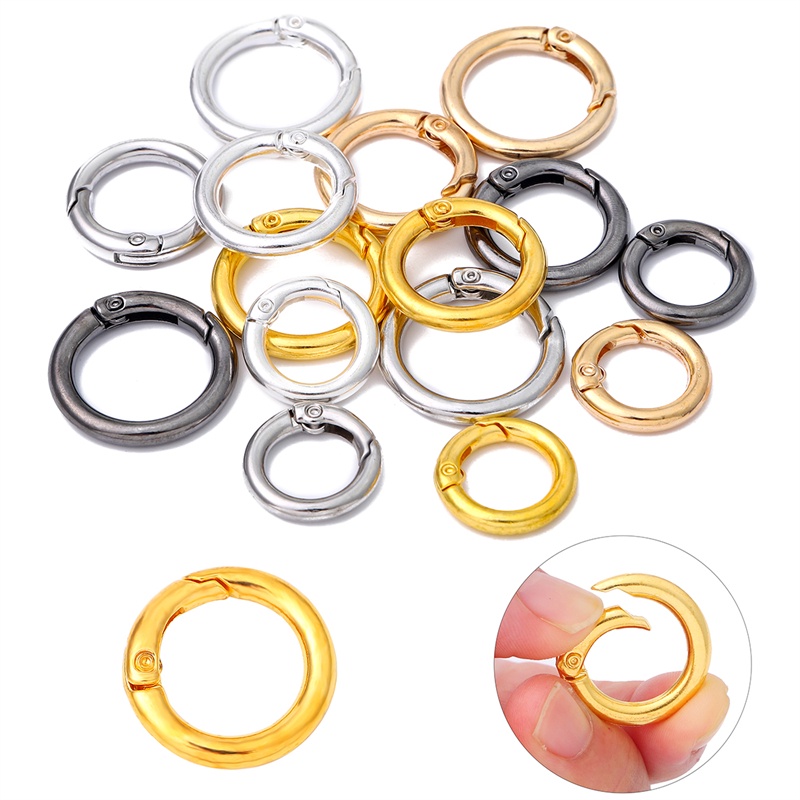 5Pcs Metal O Ring Spring Clasps Openable Round Carabiner Keychain Bag ...