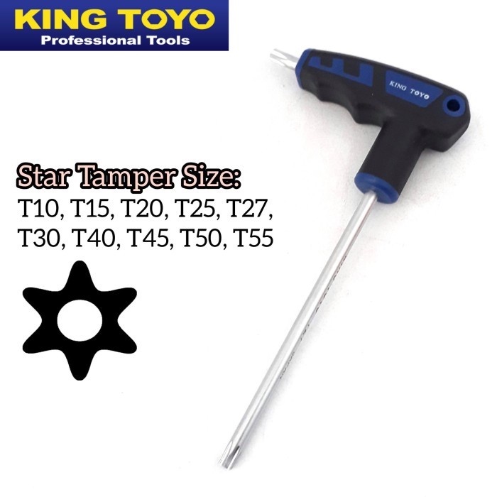 King Toyo L-Type Torx Tamper Key Wrench / Star Tamper Key Wrench T10H ...