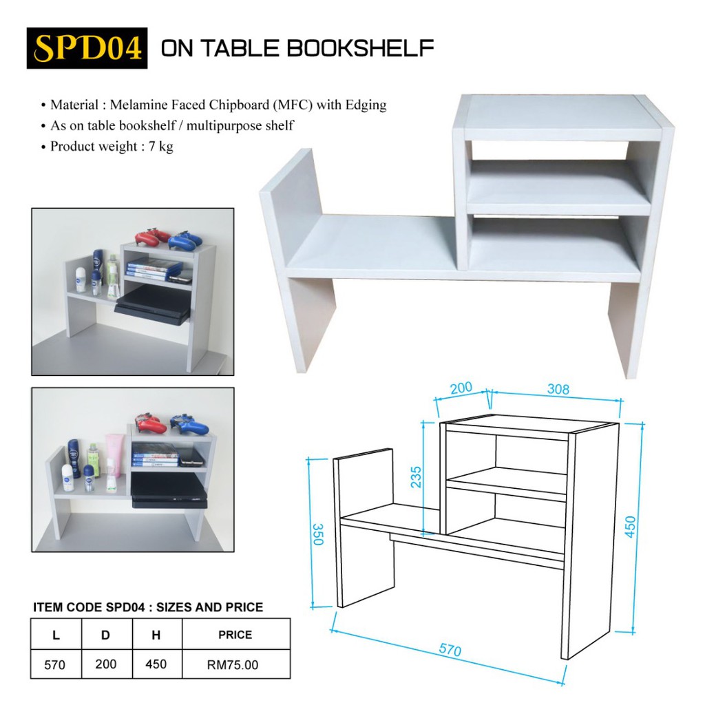 On Table Bookshelf/ Rak Buku Atas Meja/ 桌面小书柜 | Shopee Malaysia
