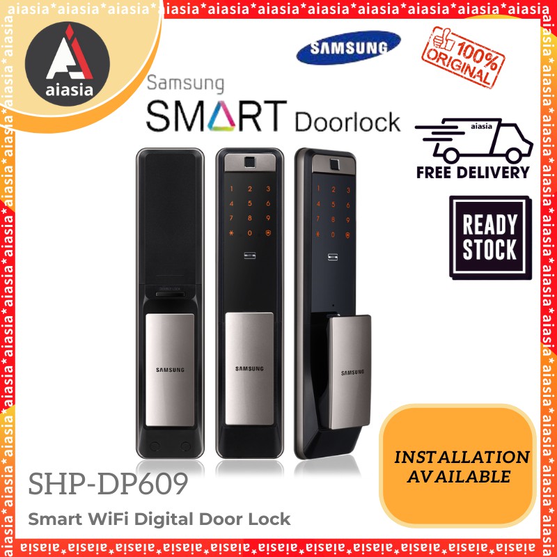 (INSTALLATION)SAMSUNG SHP-DP609 Smart WiFi Digital Door Lock | Shopee ...