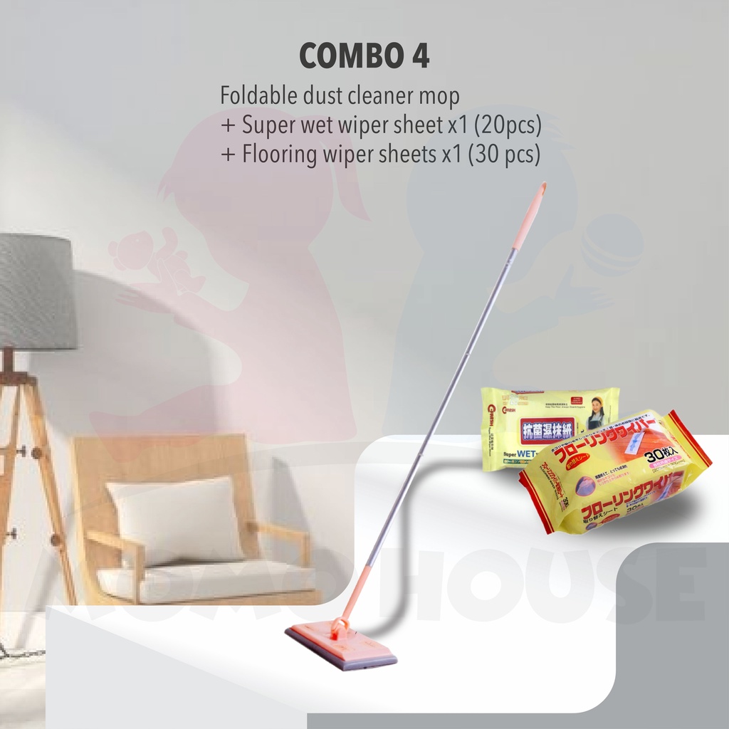 Electrostatic Dust Removal Paper Flat Mop 360 Degrees Rotatable Mop Wet ...