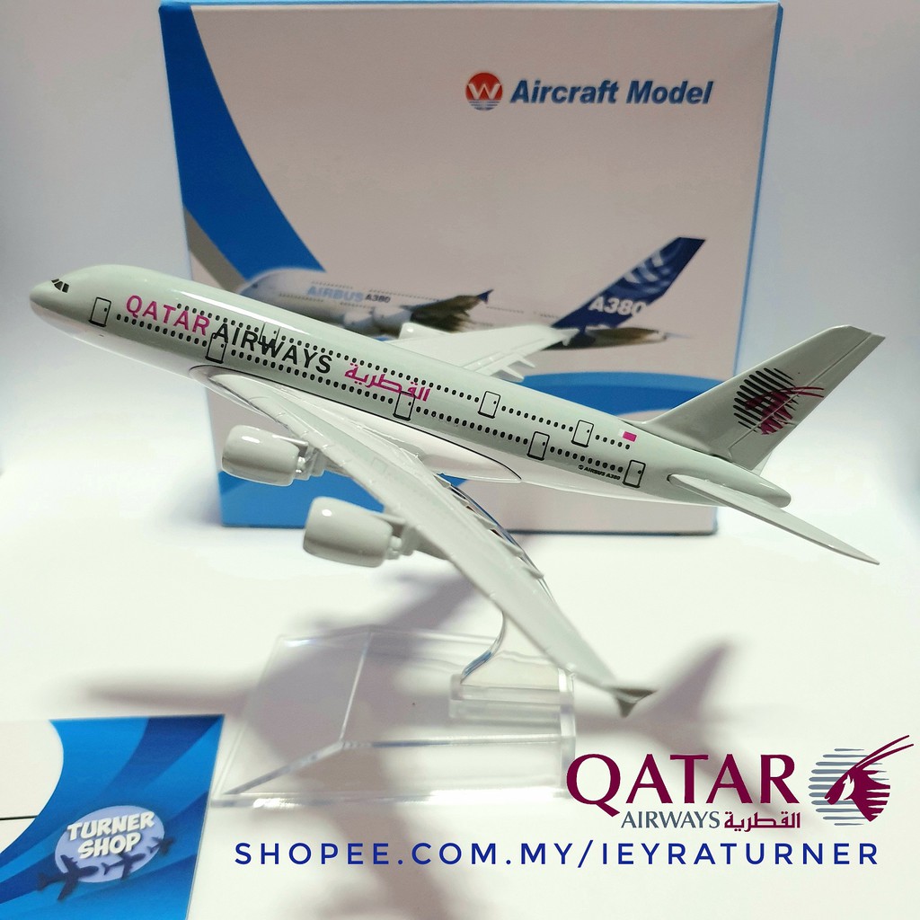 Qatar Airways A380 Aircraft Model 16cm Die-cast Metal Airplane | Shopee ...