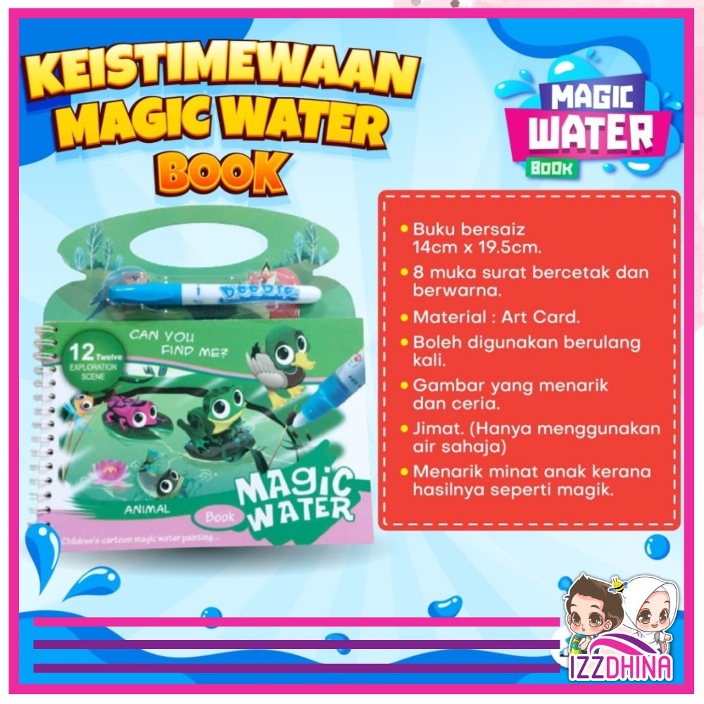 Magic Water Book | Buku Kanak Kanak | Buku Aktiviti | Shopee Malaysia