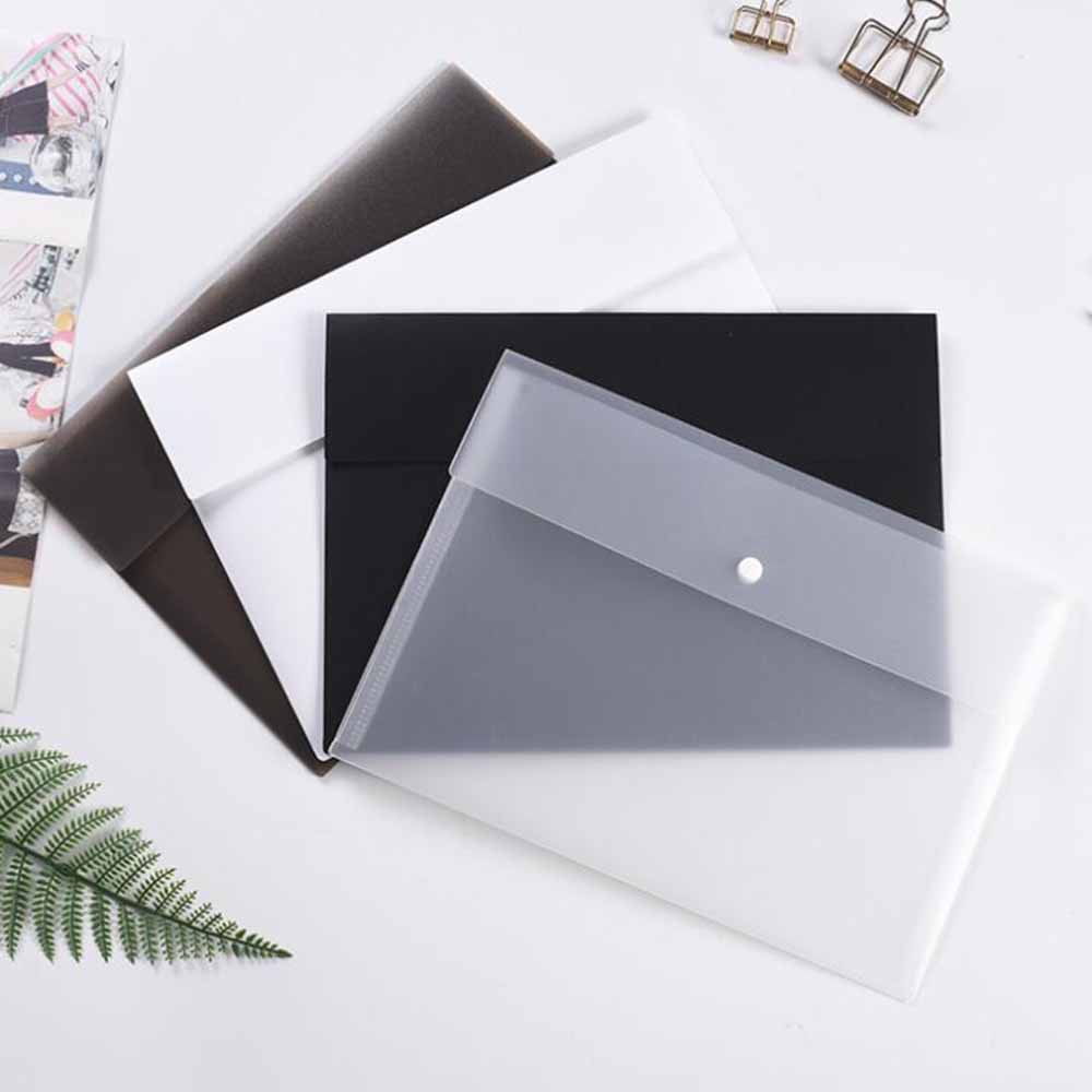 A4/B5/A5 Transparent Business File Bag Office Data Storage Bag PP Snap ...