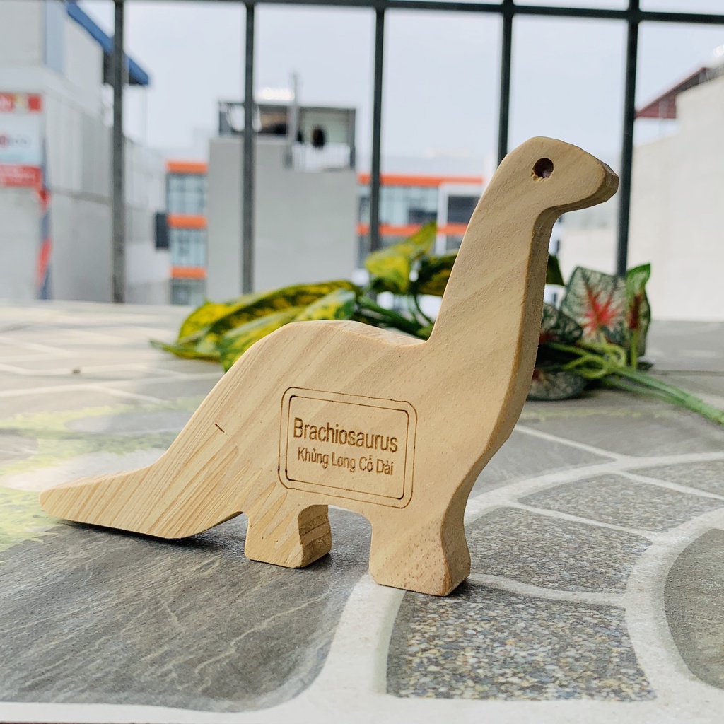 Safe Pure Wood Long Neck Dinosaur Model, Smart Balance Puzzle Toy ...