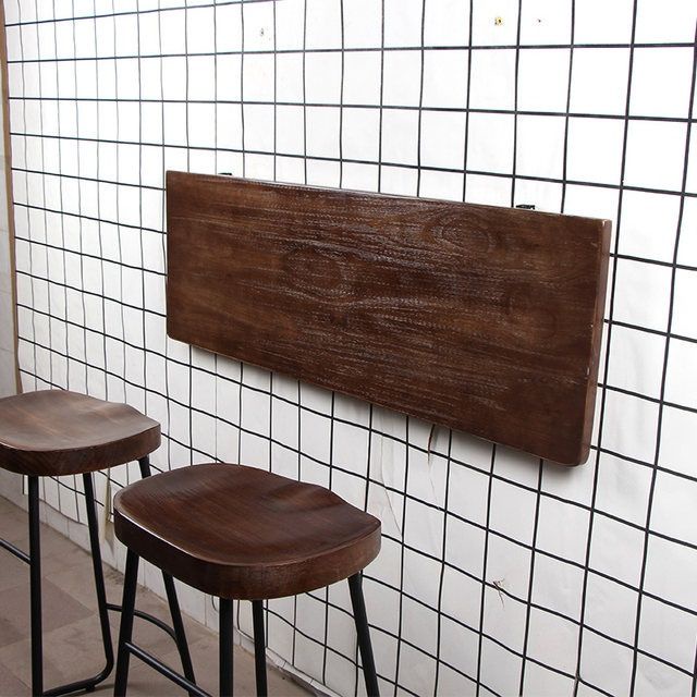 Wall-Mounted Dining Table Solid Wood Desk Hanging Table Wall Computer ...