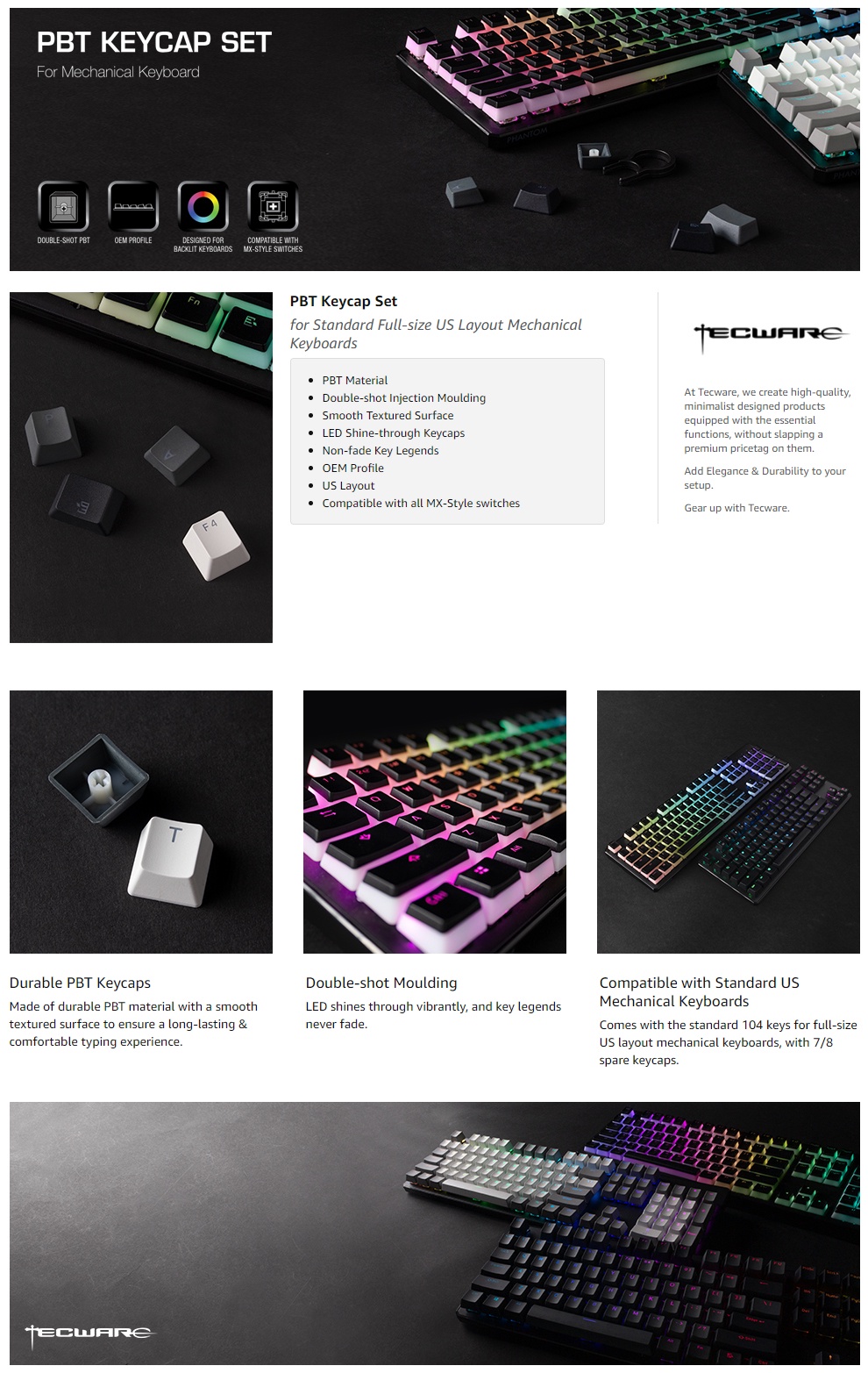 TECWARE PBT Keycap Set For Mechanical Keyboard | Shopee Malaysia