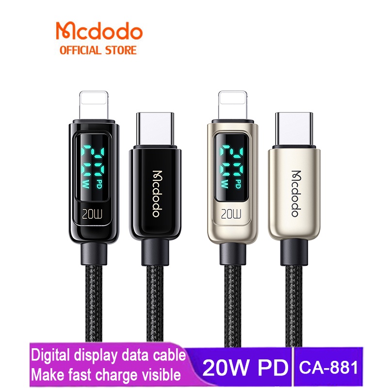 Mcdodo Digital display data cable 20W PD USB C To L Fast Charger Cable ...