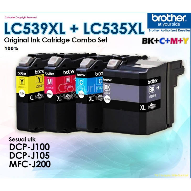 Brother LC539XL-BK LC535XL-C LC535XL-M LC535XL-Y Ink Cartridge J100 ...