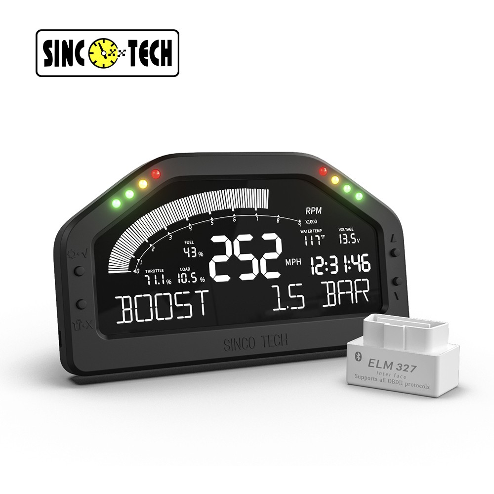 Sinco Tech DO921 OBDII racing dashboard gauge Fuel Level Input Voltage ...