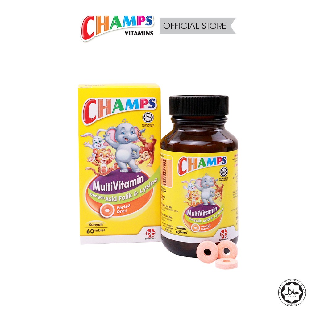 CHAMPS Multivitamin Plus Lisin & Asid Folik / Multivitamin Plus Lysine ...