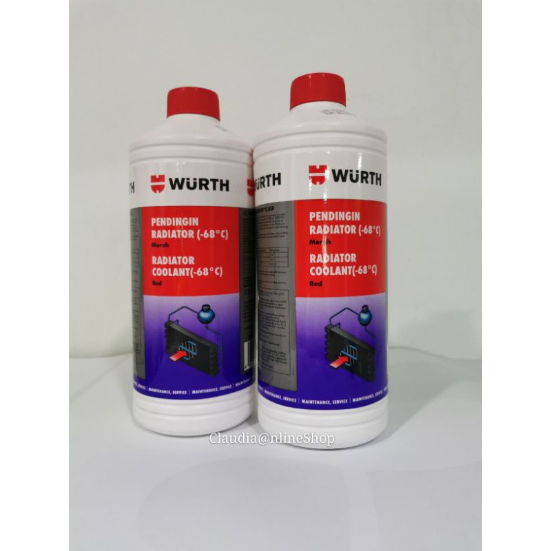 Wurth Radiator Coolant (Red) Antifreeze point–68˚C Boiling point 118˚C ...