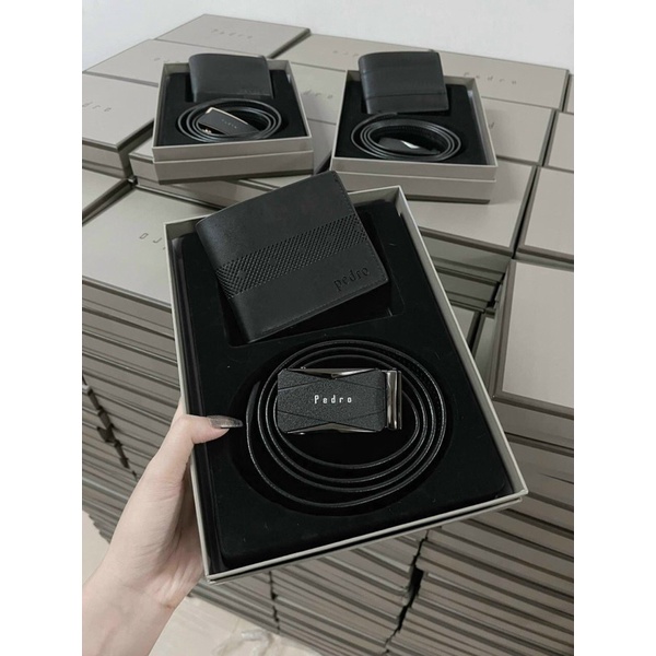 [Fullbox] pedro men's wallet and belt Combo, genuine quality, makes a ...