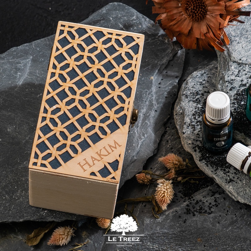 Essential Oil Box Gift Set Wooden Young Living Doterra Hadiah ...