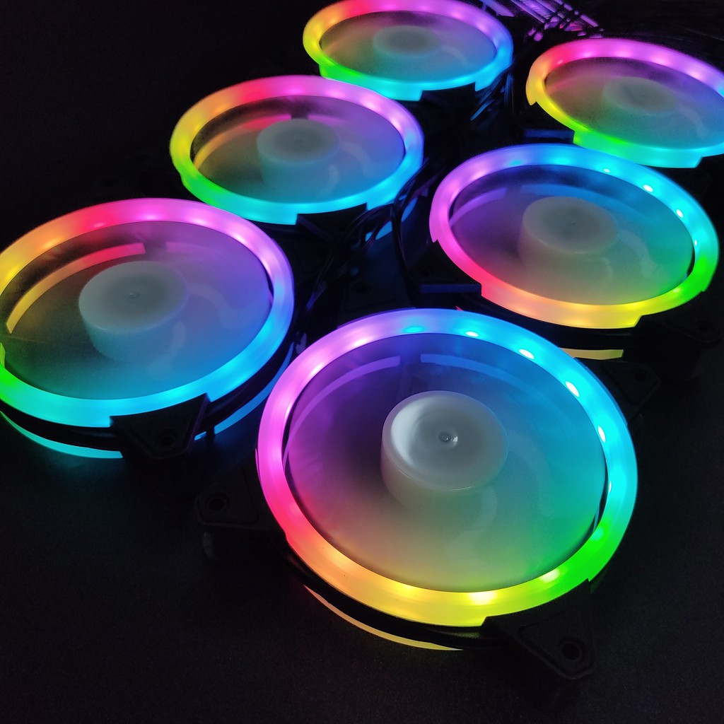 Set of 6 Radiator Fans, Fan Case KNC V2 Led RGB Dual Ring Led ...