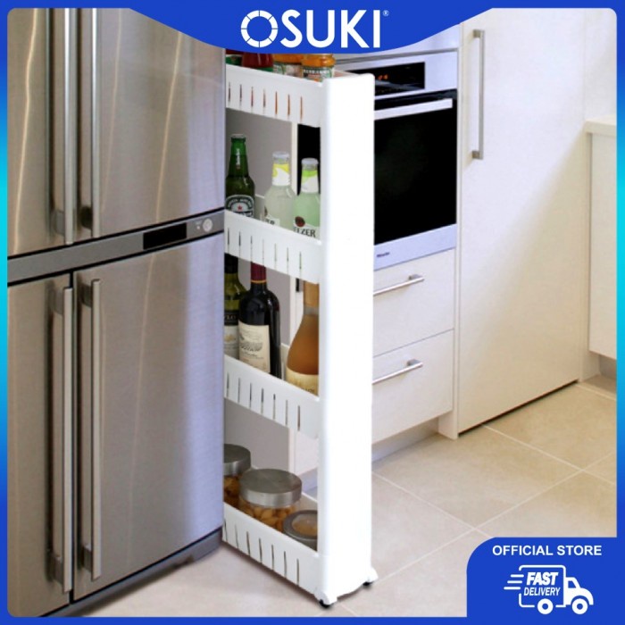 OSUKI Kitchen Storage 4 Tier Pulley Rack - White | Shopee Malaysia