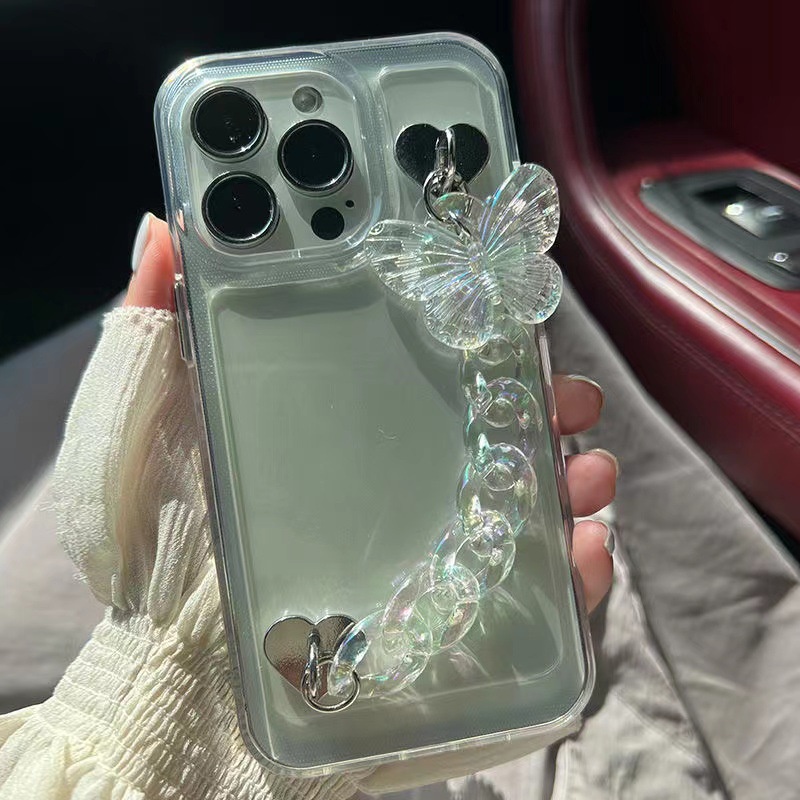 Transparent Space Case Acrylic Protective Case With Butterfly Chain For ...