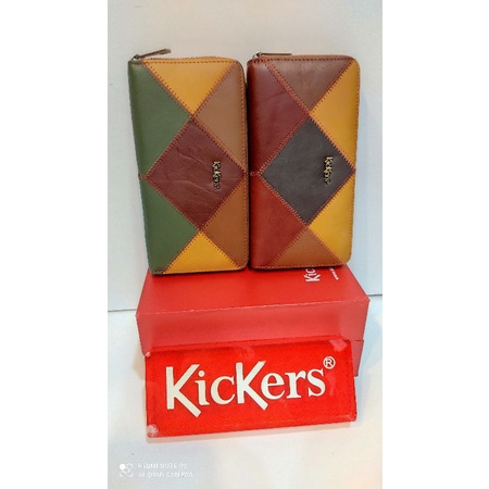 Kickers Genuine Leather Full Zipper Ladies Long Wallet KIC-0120(A/B ...