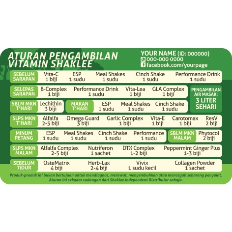 (AVS) Sticker - SHAKLEE (Aturan Vitamin Sticker) | Shopee Malaysia