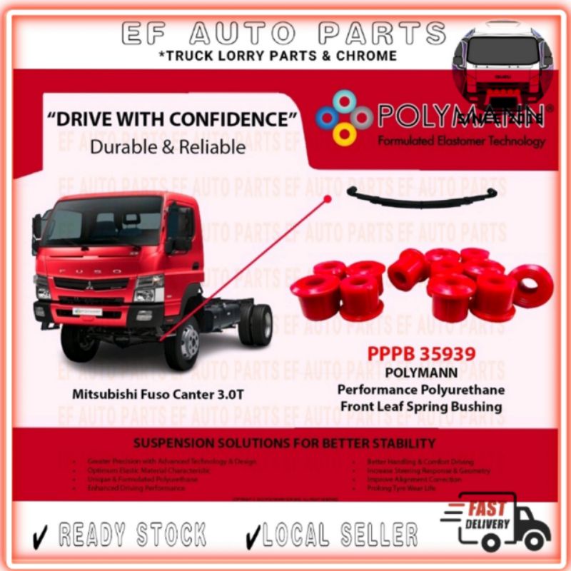POLYMANN MITSUBISHI FUSO CANTER FE639 FE71 FE83 3TON FRONT LEAF SPRING ...