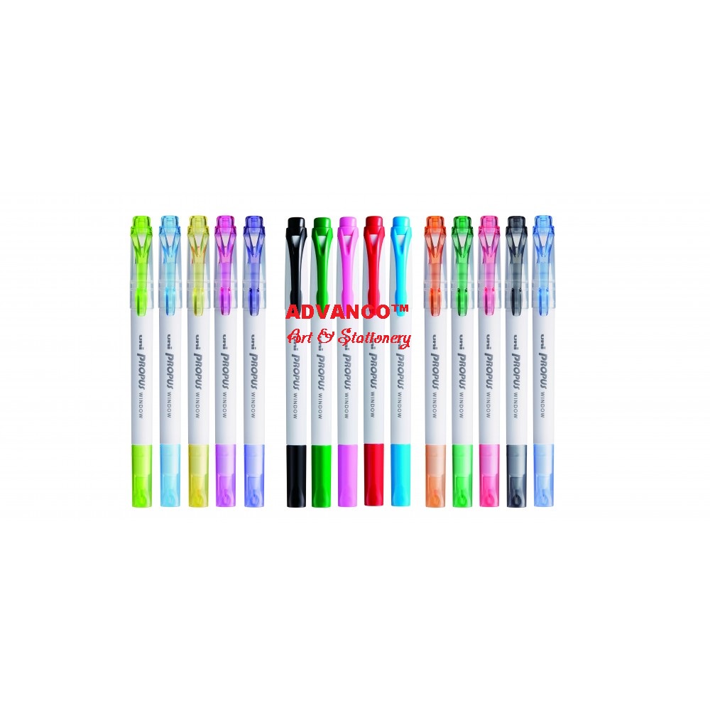 UNI PROPUS WINDOW HIGHLIGHTER PEN (5COLOUR PER SET) TWIN HEAD (4.00MM ...