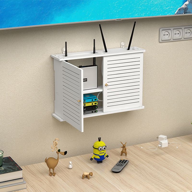 Router rack-free wireless storage box wall-mounted WiFi set-top box ...
