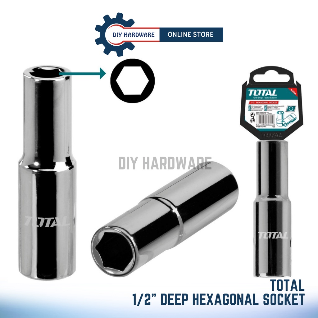TOTAL 1/2" DEEP HEXAGONAL SOCKET | Shopee Malaysia