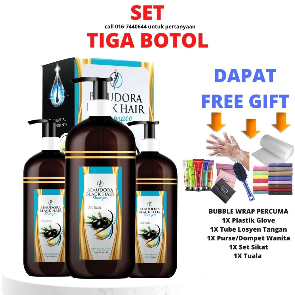 Syampoo Rambut Uban Halal Sah Solat Rawat Hitamkan Uban Beaudora Black ...
