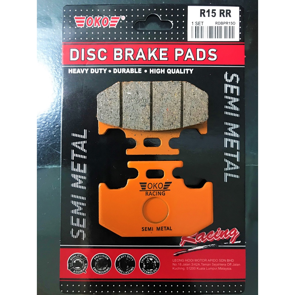 OKO R15 V3 REAR DISC BRAKE PAD - SEMI METAL | Shopee Malaysia