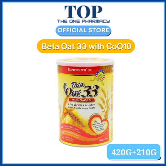 Sunfield's Beta Oat 33 with CoQ10 Oat Bran Powder 630g (420g +EXTRA 50% ...